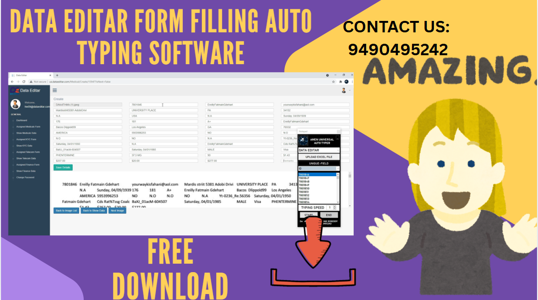 Best and Accurate Data Editar Form Filling Auto Typing Software